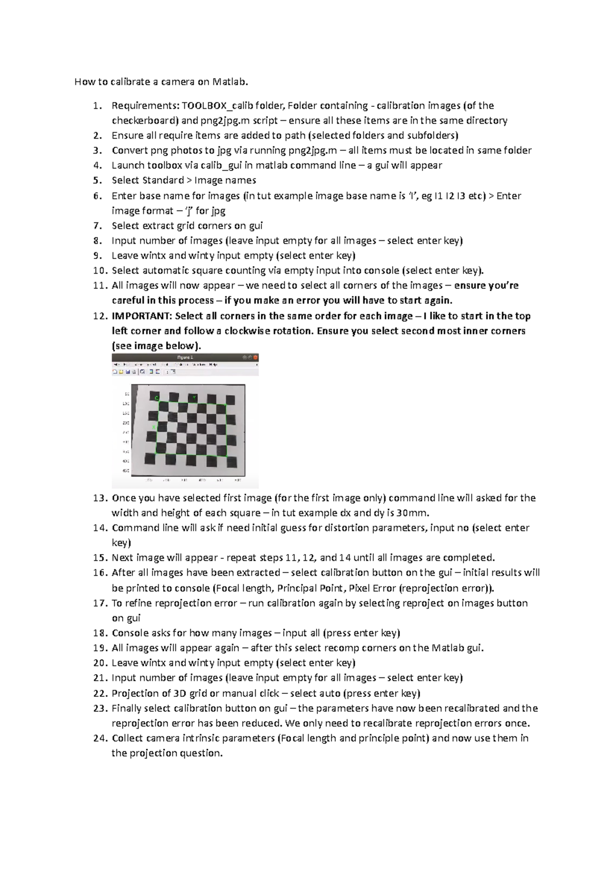 How to calibrate a camera on Matlab - 041014 - Studocu