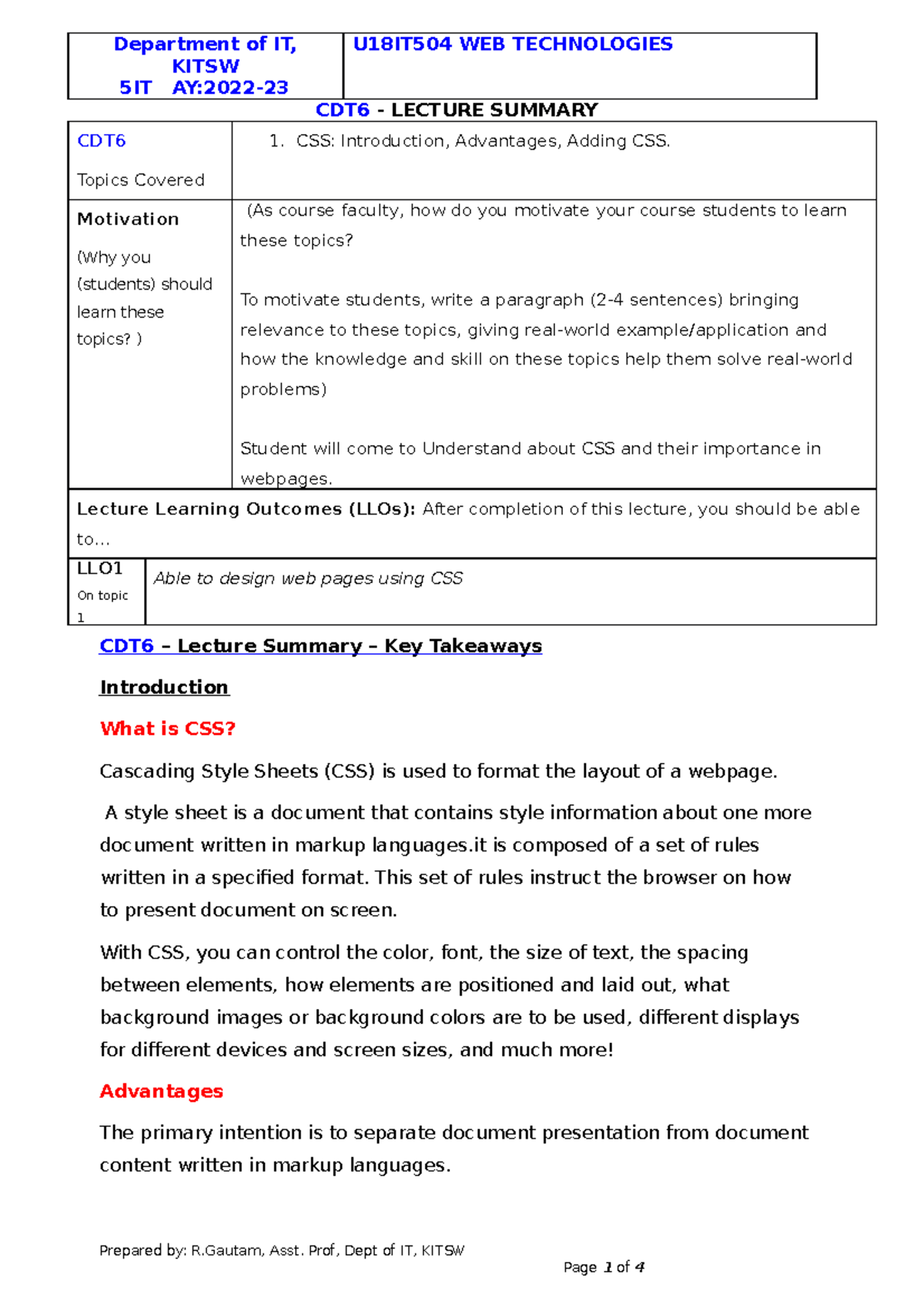 CSS Introduction, Advantages, Adding CSS - Motivation (Why you ... CSS Introduction, Advantages, Adding CSS - Motivation (Why you ...