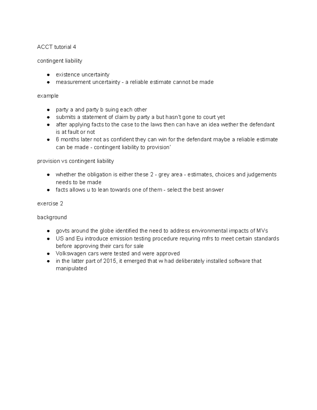 ACCT tutorial 4 - Studocu