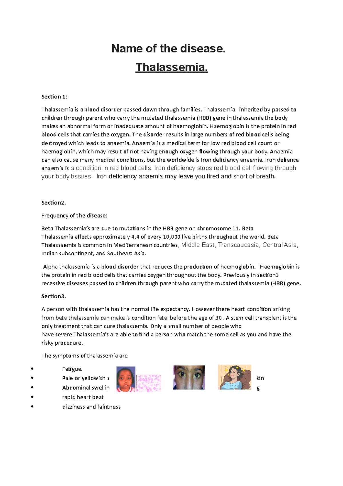 Name of the disease - Lecture notes 1,4 - Name of the disease ...