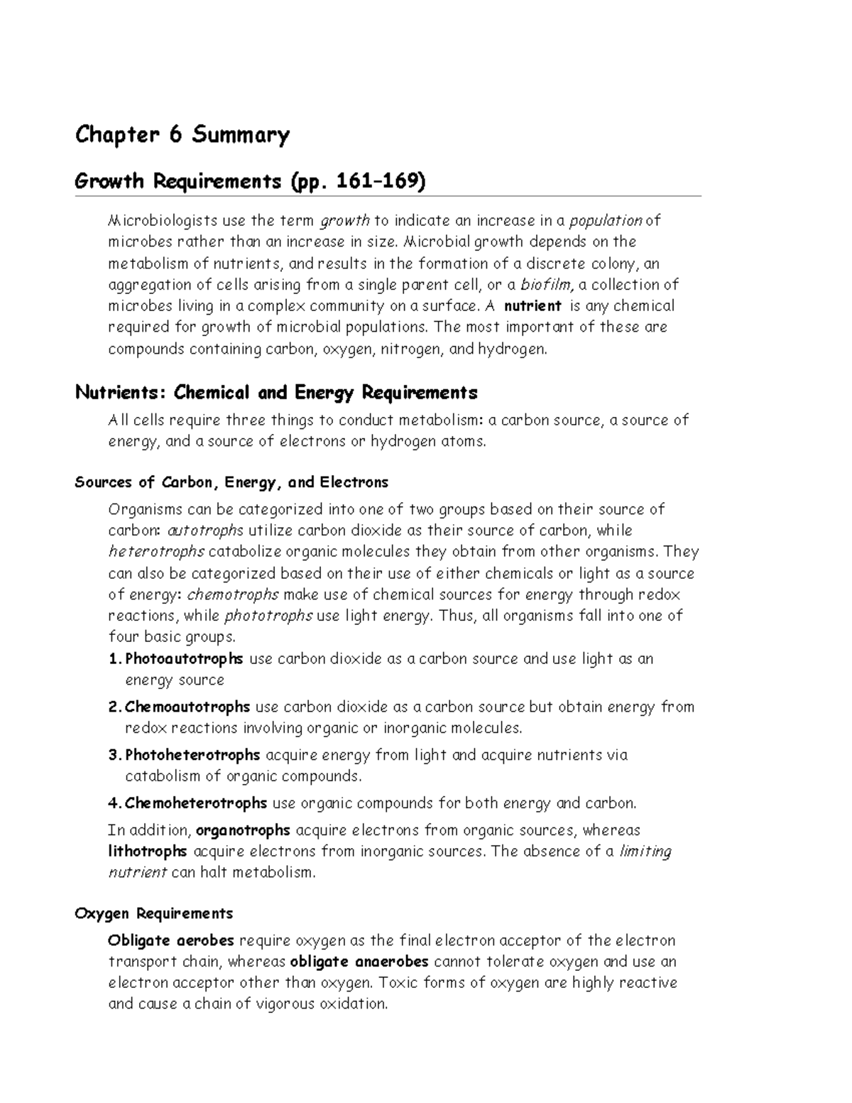 Chapter 06 - Summary - Harris Carter - Chapter 6 Summary Growth ...