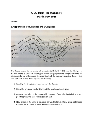 ATOC HW2 - homework 2/3 - 1 Homework #2 – ATOC 1050 Please write down your answers and when you ...