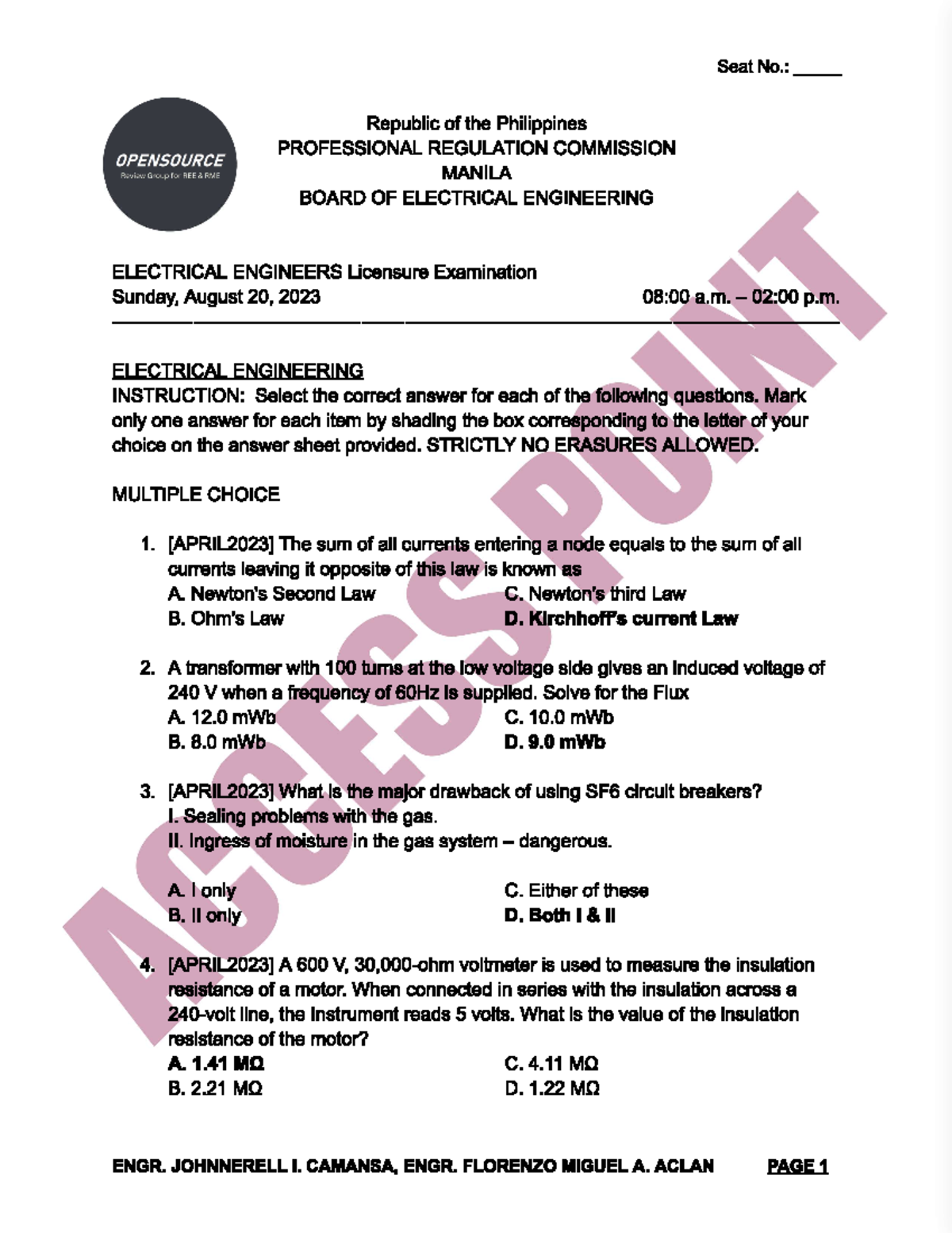 Access Point PB EE Keys - Electrical Engineering - Studocu