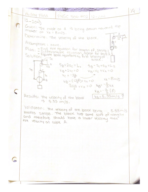 Dynamics 4 - Practice problems from chapter 15. Conservation of ...