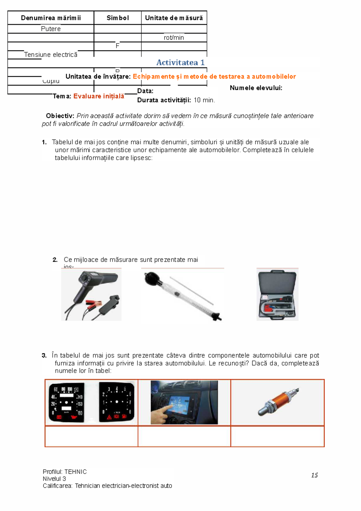 431360046-Testarea-automobilului-1-doc страницы - Denumirea mărimii ...
