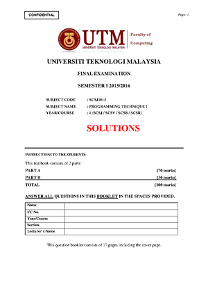 Copy of TEST 1 SECJ1013 SEM12019 2020 - Programming Technique I - UTM ...