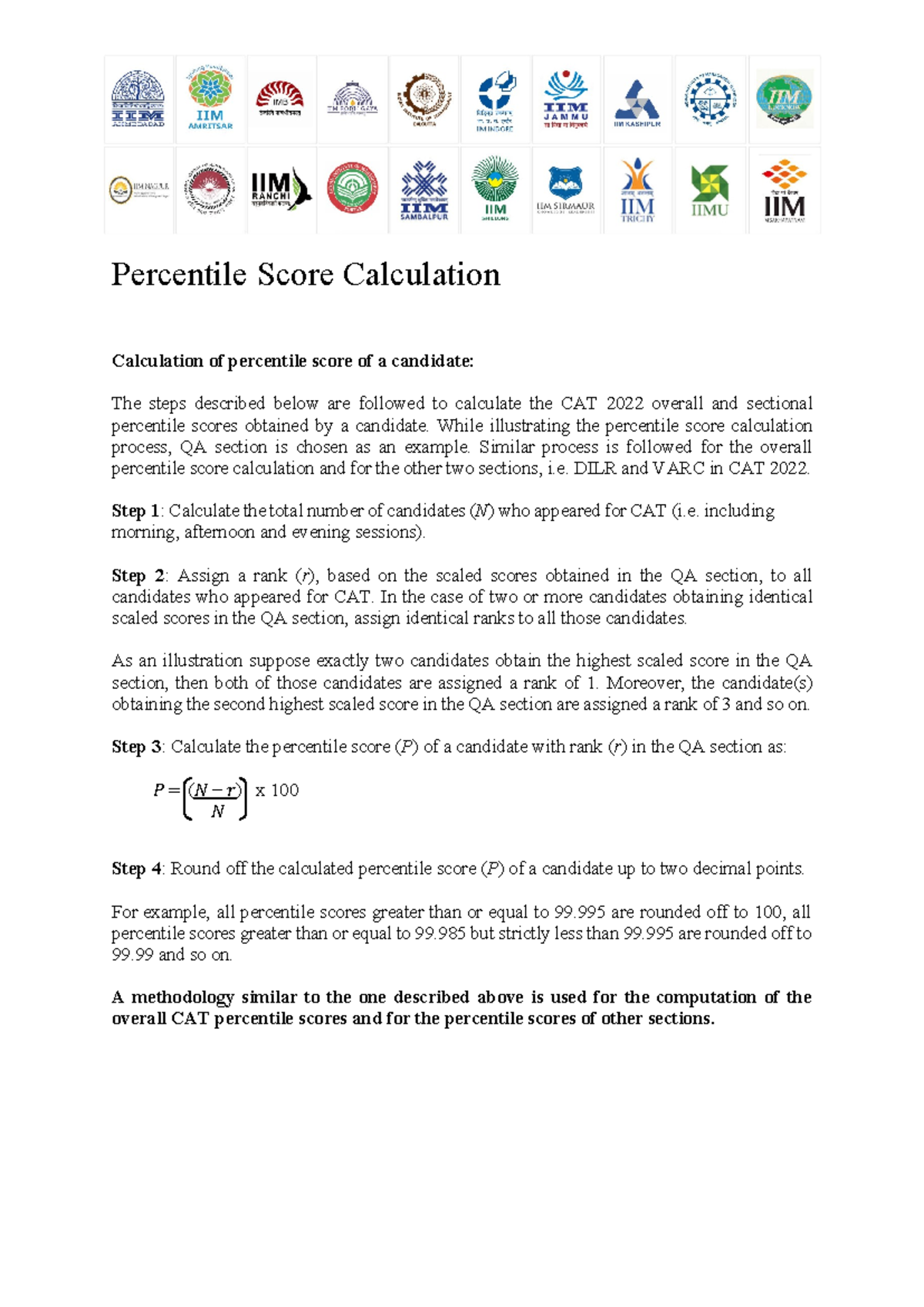 Percentile Score Calculation 2022 - Percentile Score Calculation ...