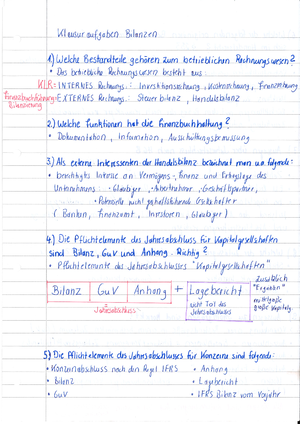 Klausuraufgaben-Sammlung Bilanzen Bilanzanalyse - Übungsaufgaben ...