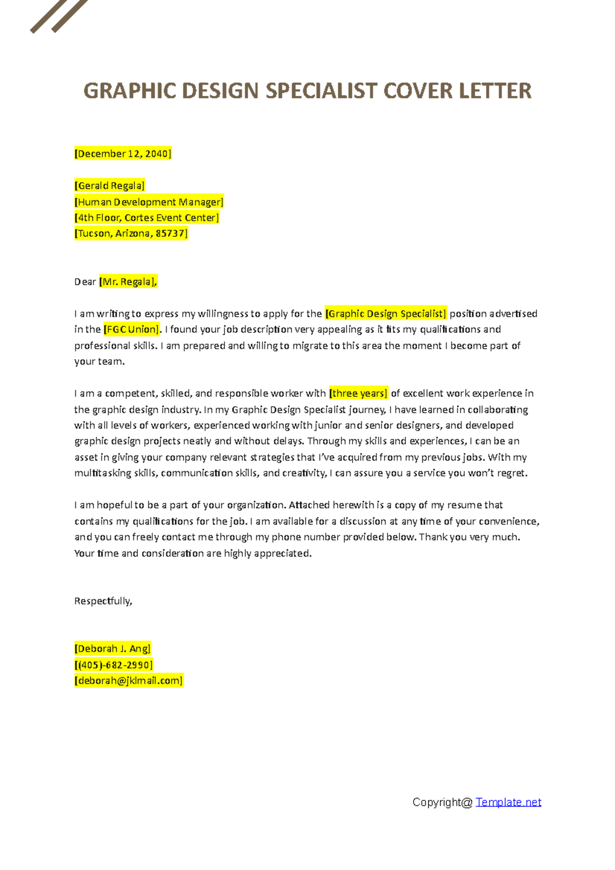 Free Graphic Design Specialist Cover Letter Template - GRAPHIC DESIGN ...