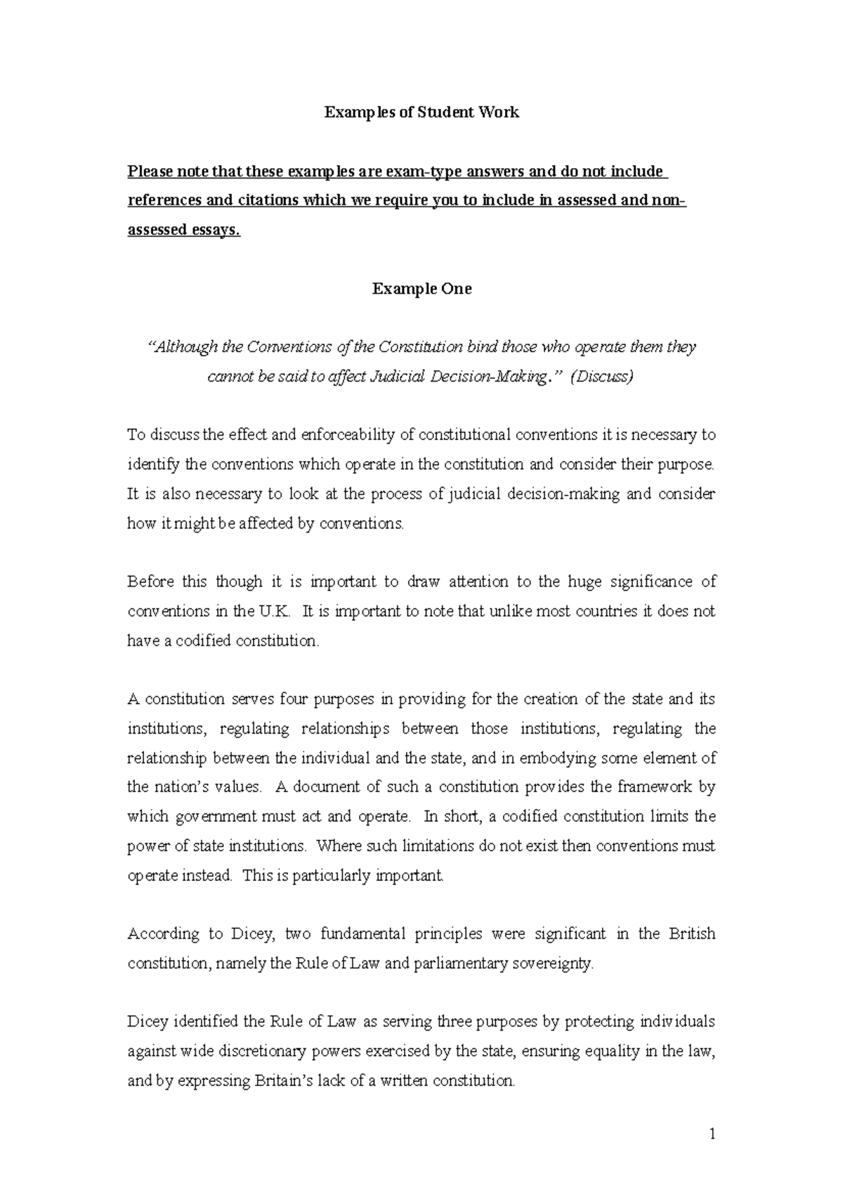 Examples of Student Work - Examples of Student Work Please note that ...