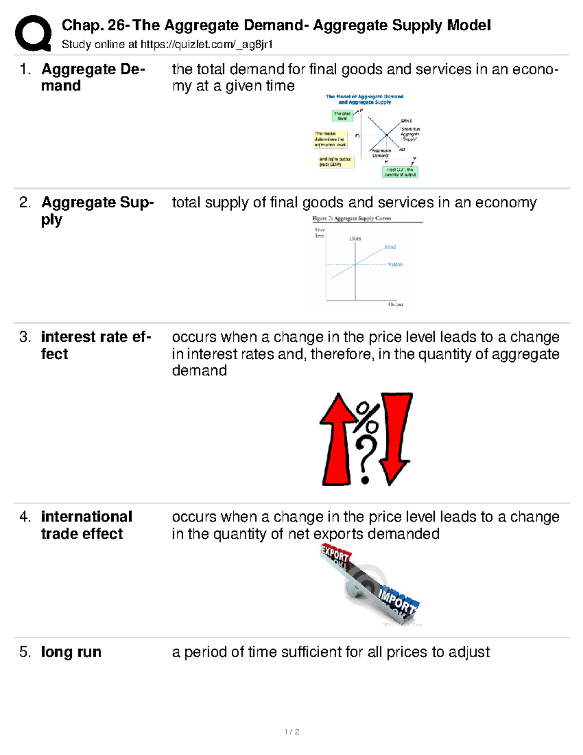 Chap. 26- The Aggregate Demand- Aggregate Supply Model - Chap. 26- The ...