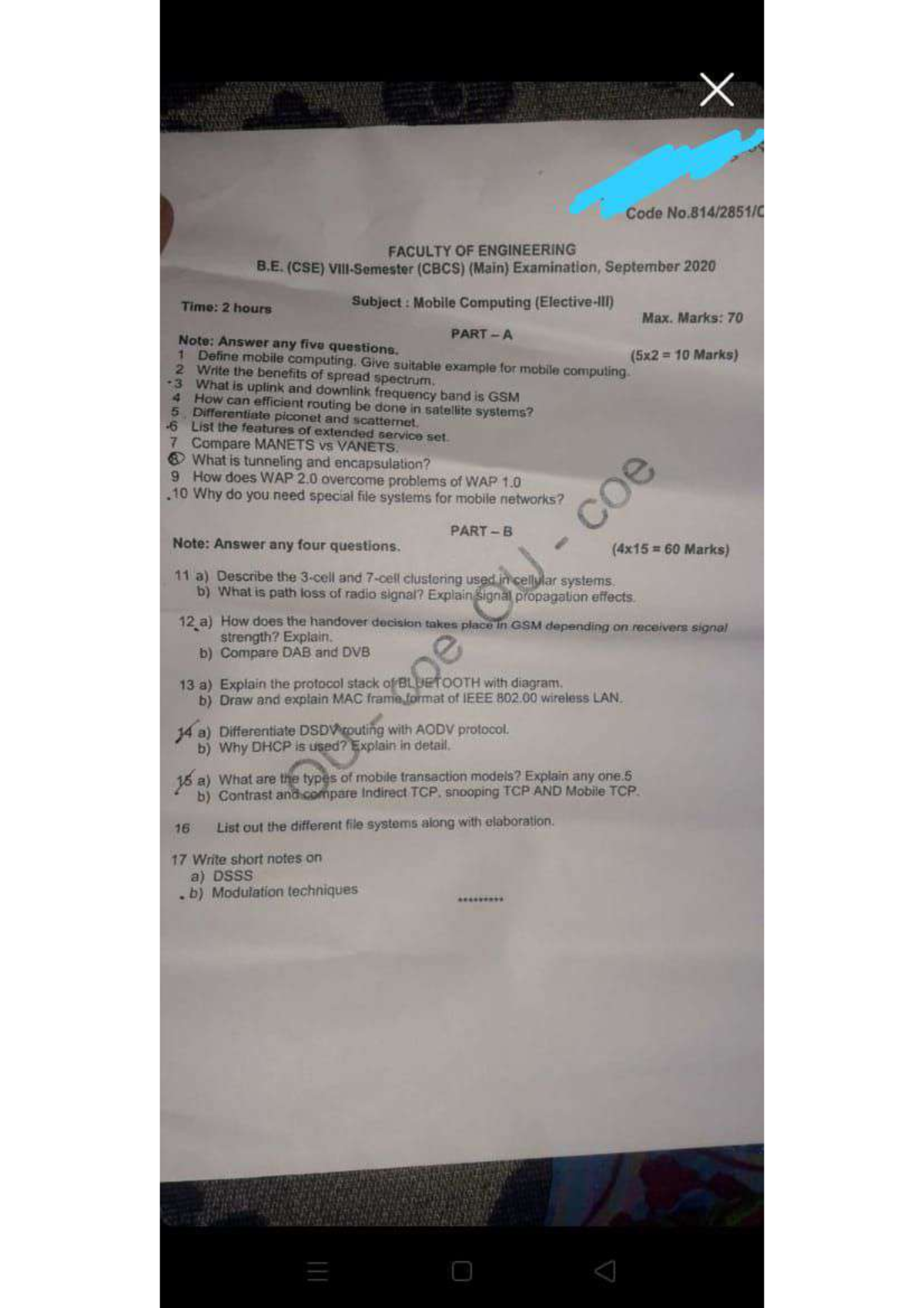 MC Previous YEAR Question Papers - OU - coe OU - coe Code No: 2268 ...