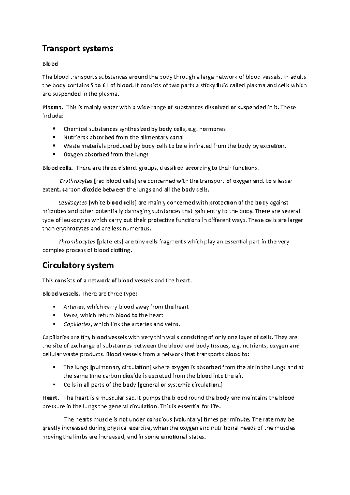 Bbc Bitesize National 5 Biology Transport Systems