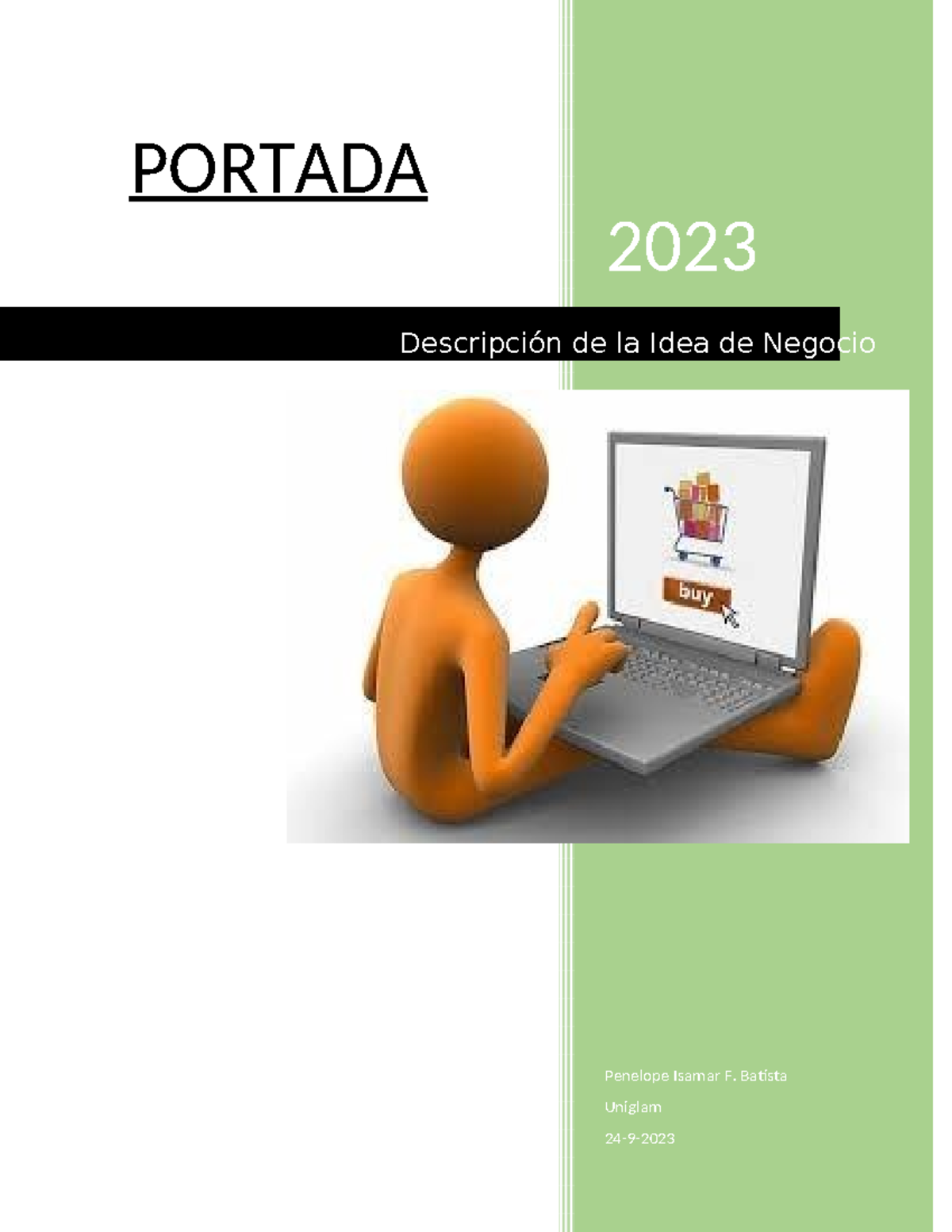 Presentación emprendimiento 7 - PORTADA 2023 Penelope Isamar F. Batista ...
