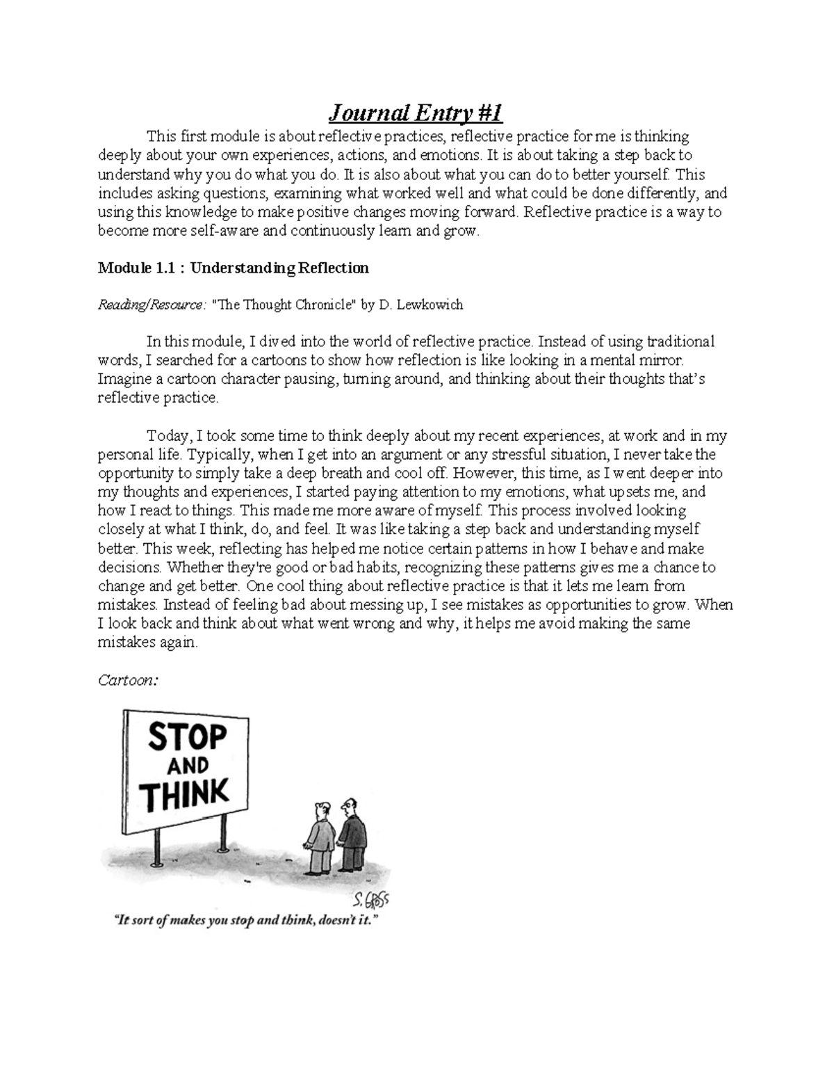 Journal Entry - english paper - Journal Entry This first module is ...