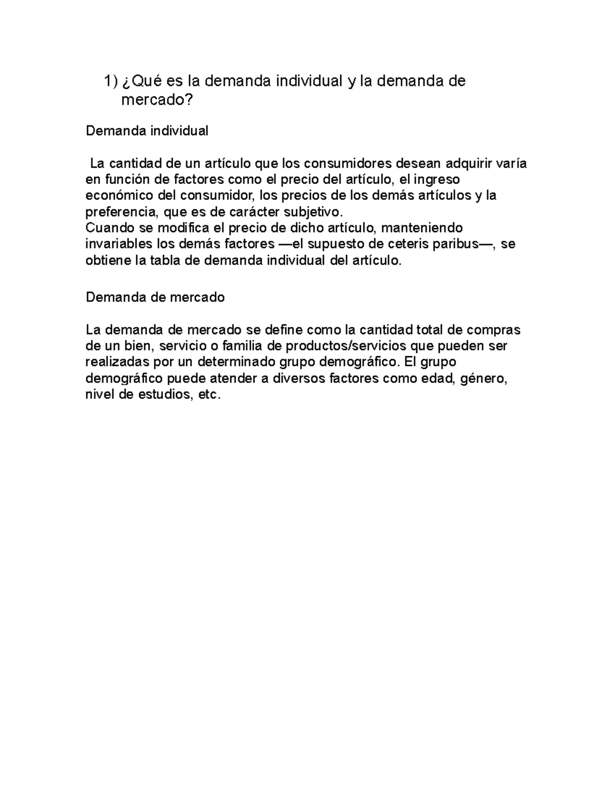 Economia Basica 2 - Apuntes 1 - ¿Qué es la demanda individual y la ...