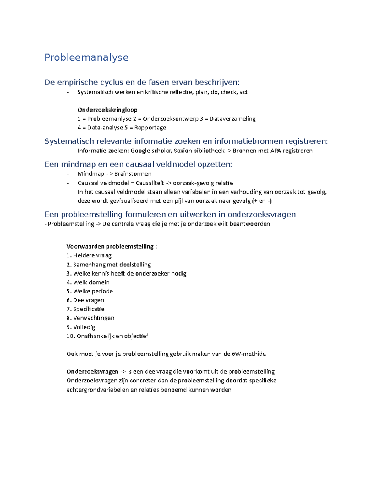 Algemene samenvatting Probleemanalyse - Probleemanalyse De empirische ...