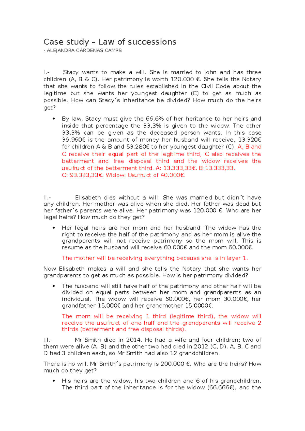 Case study-law of successions - Case study – Law of successions ...