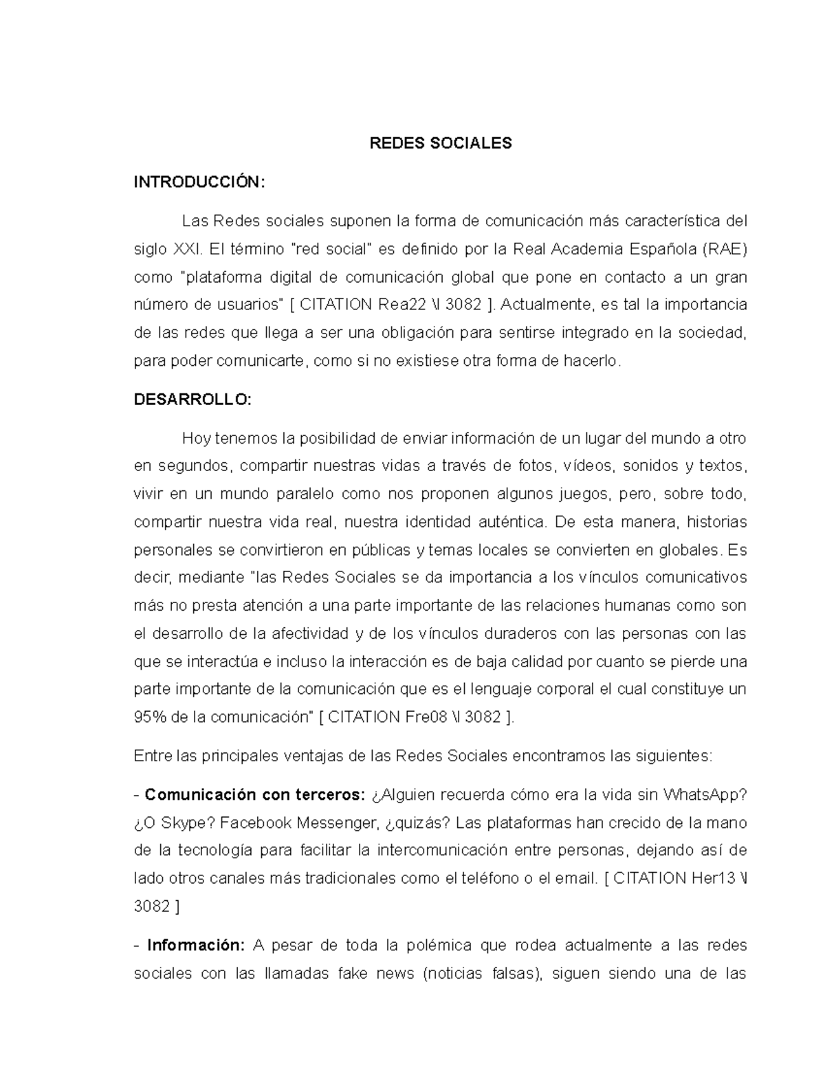 Ensayo - REDES SOCIALES INTRODUCCIÓN: Las Redes sociales suponen la ...