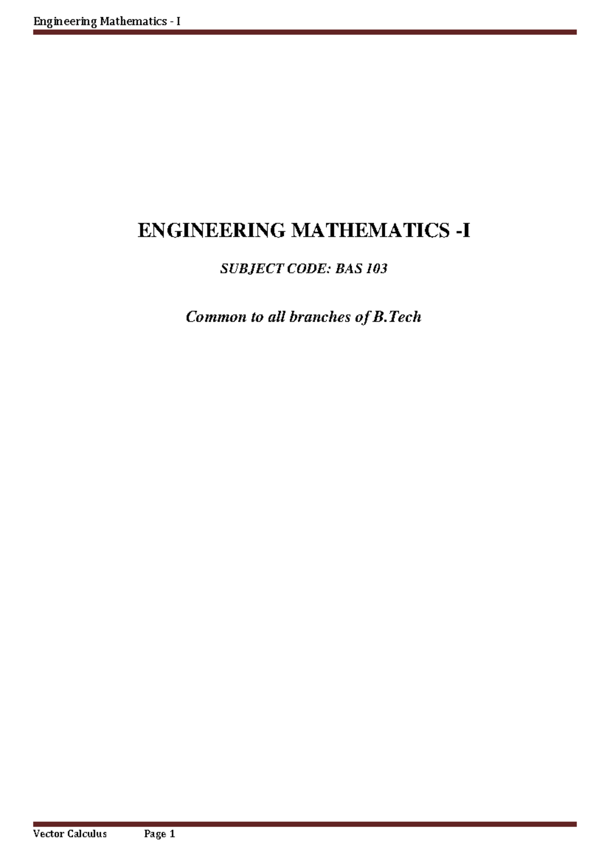 Unit-5 material - Engineering Mathematics - I Vector Calculus Page 1 ...