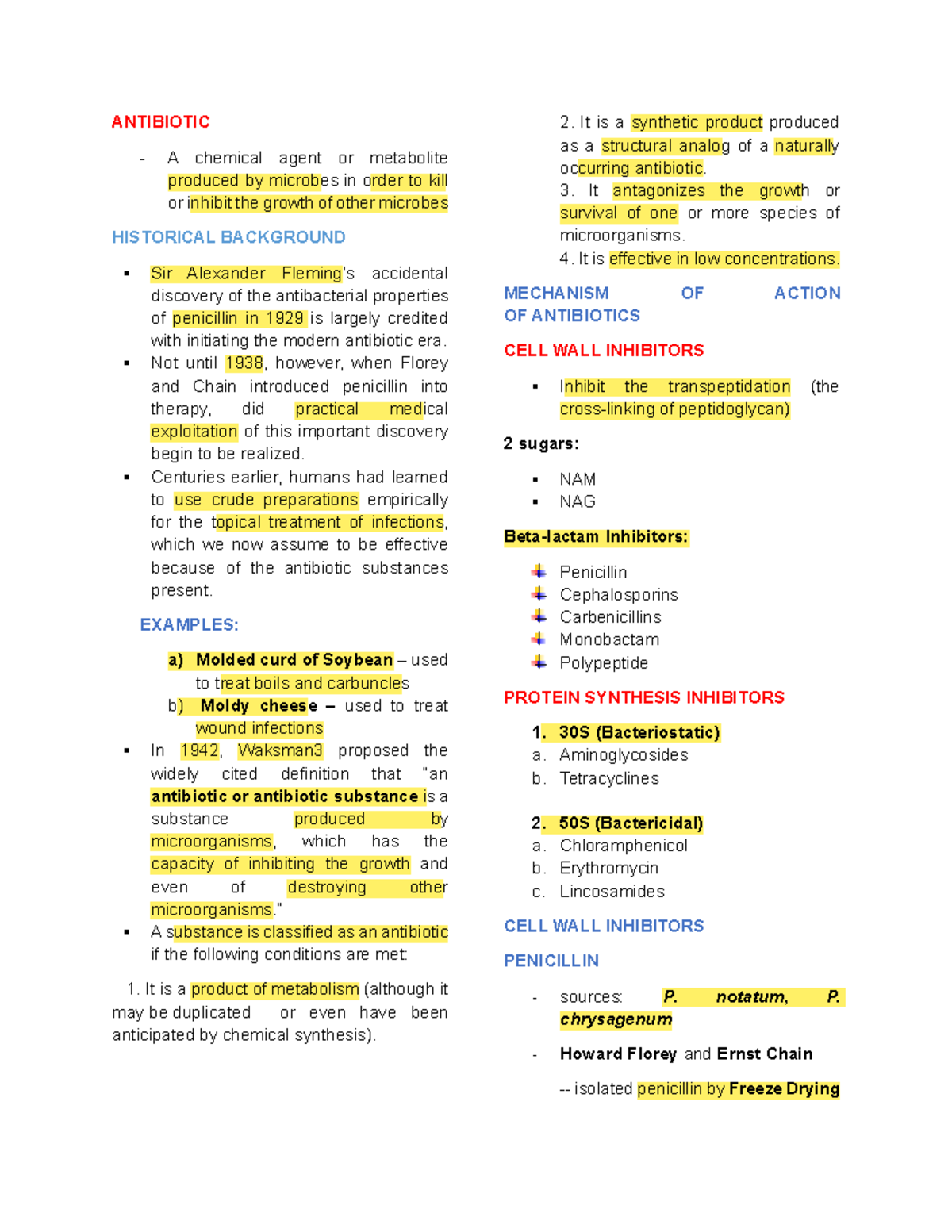 Antibiotic (PMOC LAB) - ANTIBIOTIC A chemical agent or metabolite ...