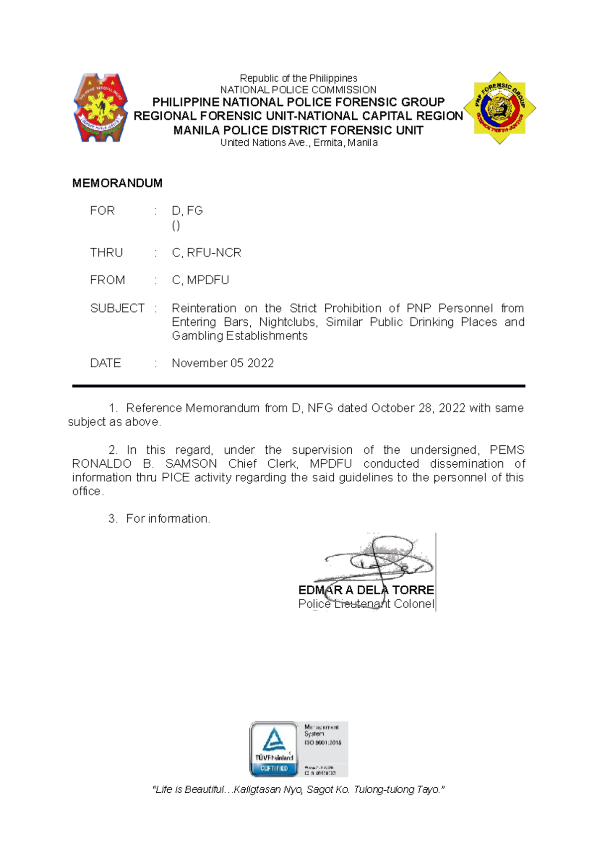 AAR Regarding FULL Alert Status - Republic of the Philippines NATIONAL ...