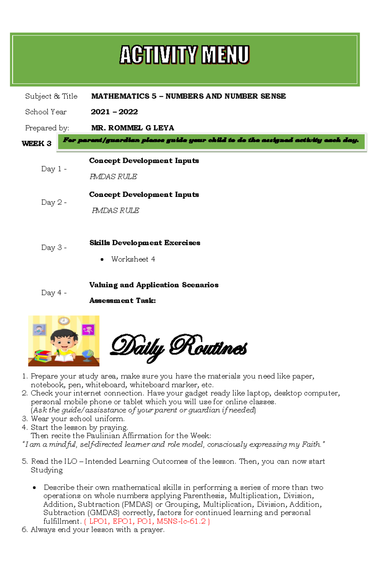 Week 3 - M5 02 Q1 FDM5 02 Q1 FDM5 02 Q1 FD - WEEK 3 Day 1 - Concept ...