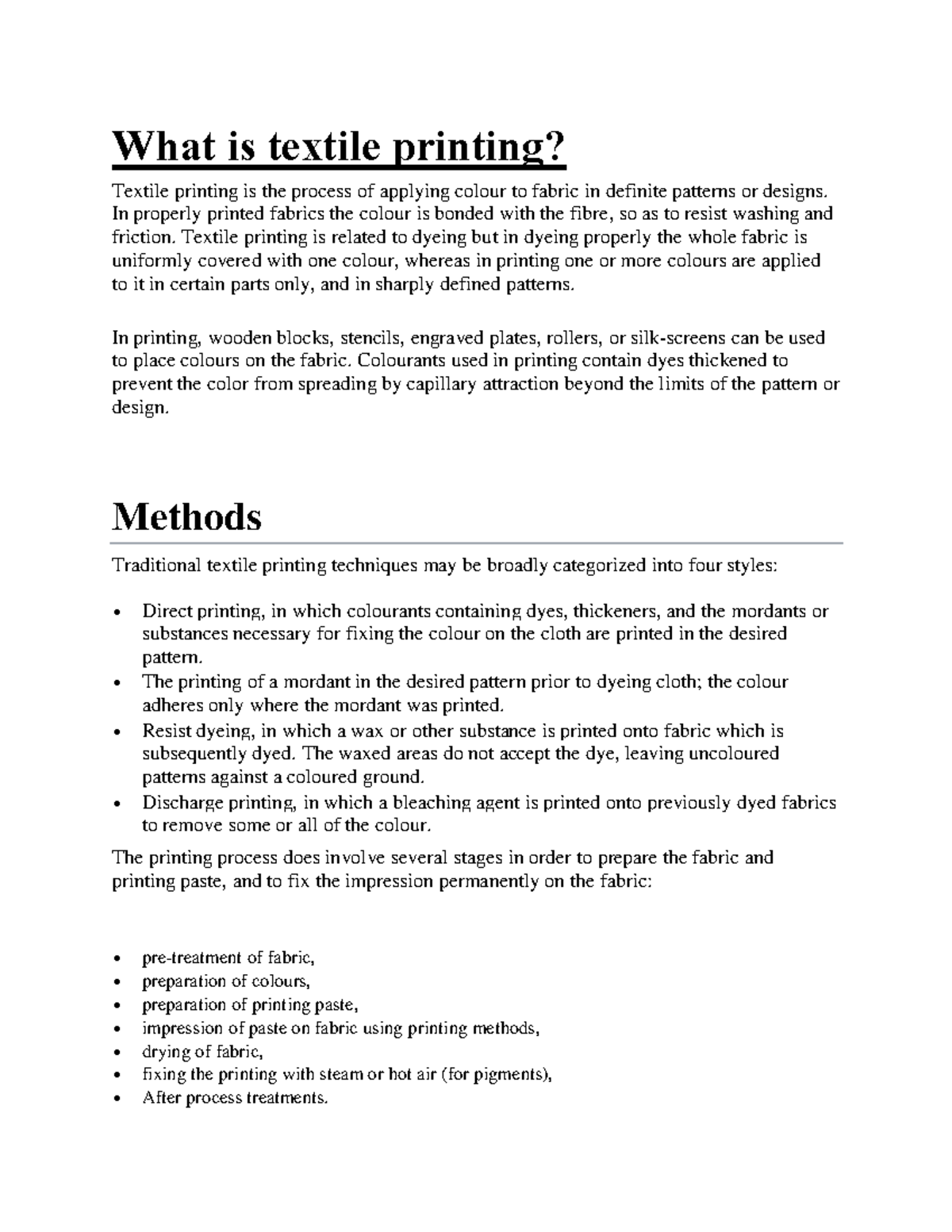 Textile Printing What Is Textile Printing Textile Printing Is The
