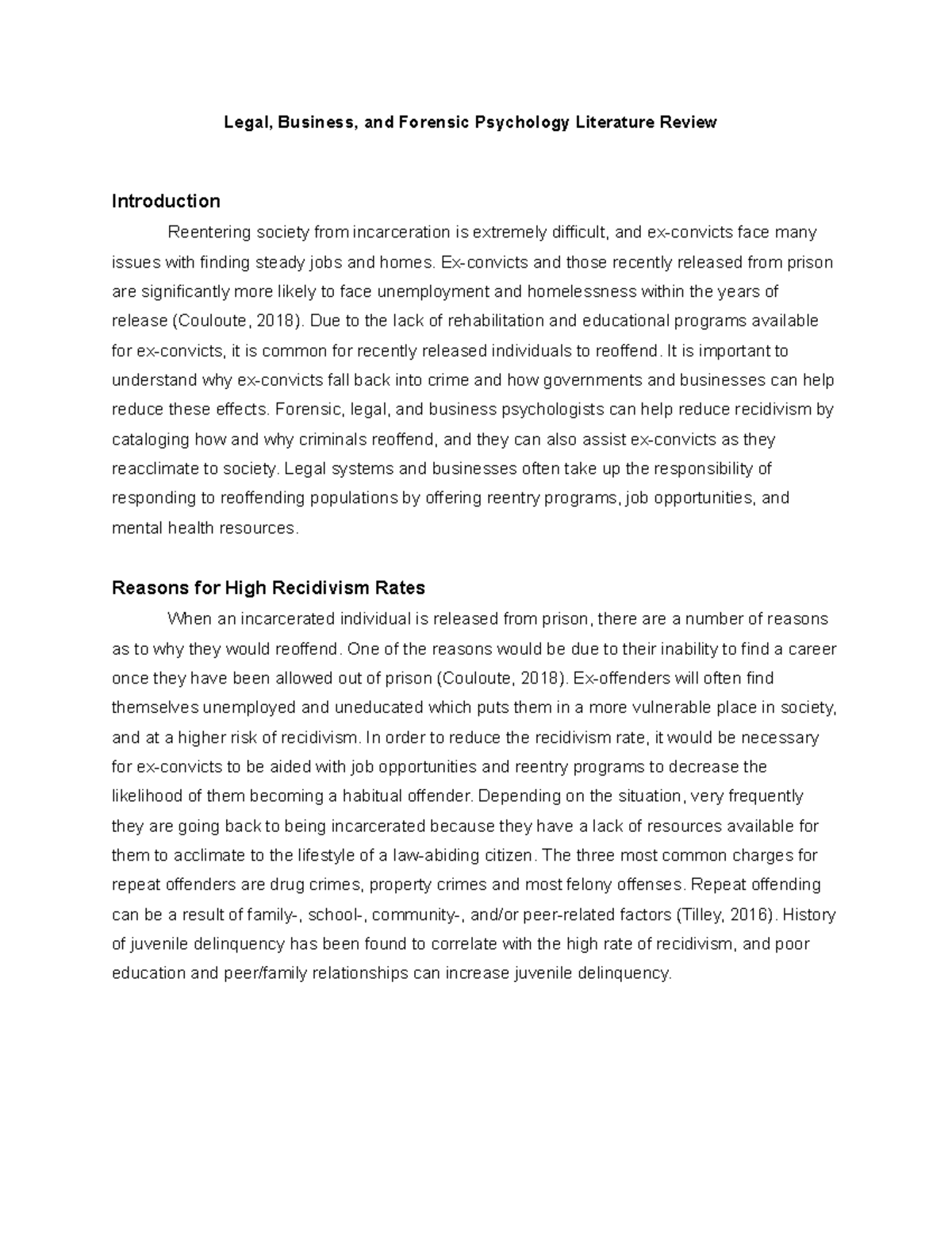 Legal Forensic LIT Review - CCJ 4931 - UWF - Studocu