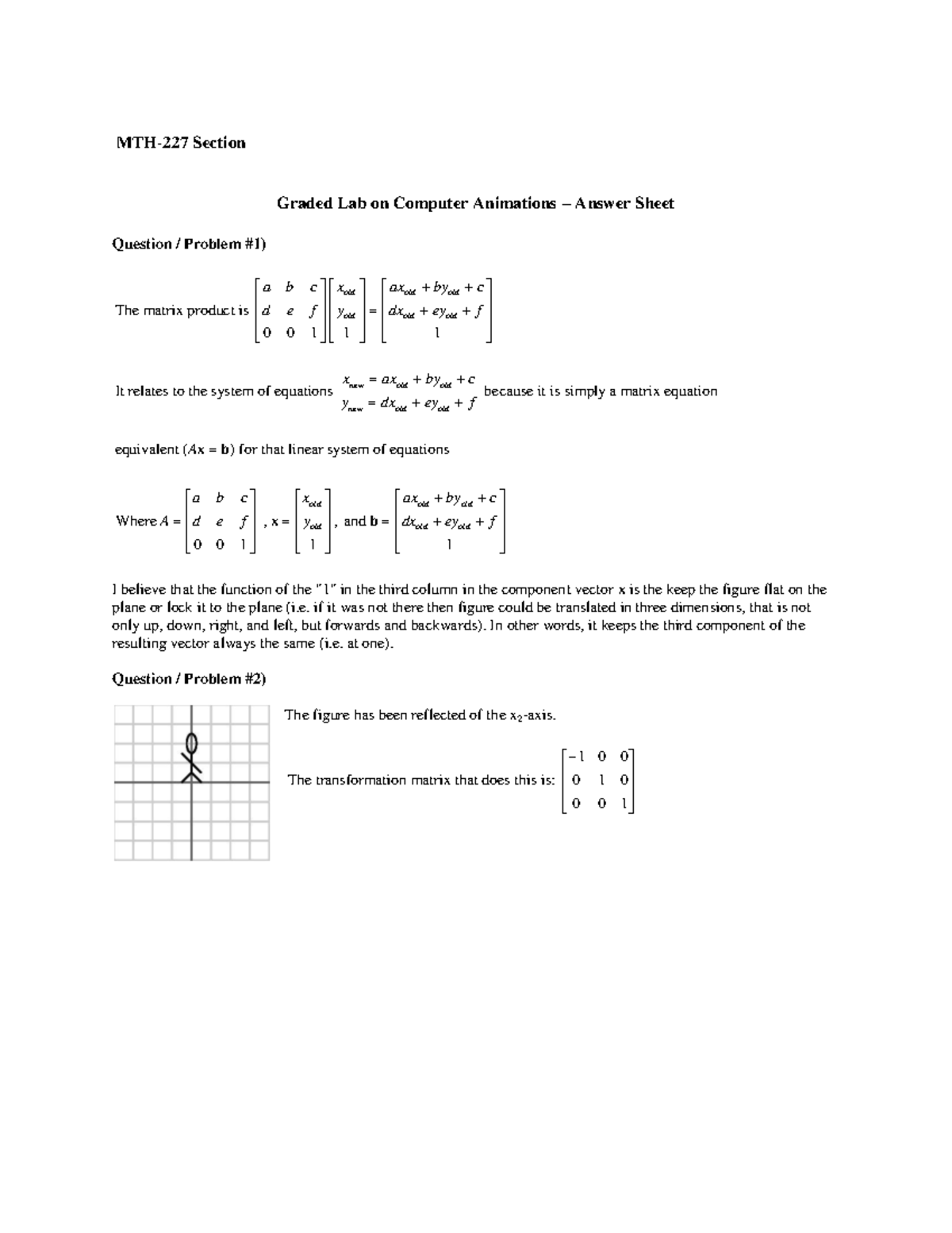 Mth-227-lab-computer animation - MTH-227 Section Graded Lab on Computer ...
