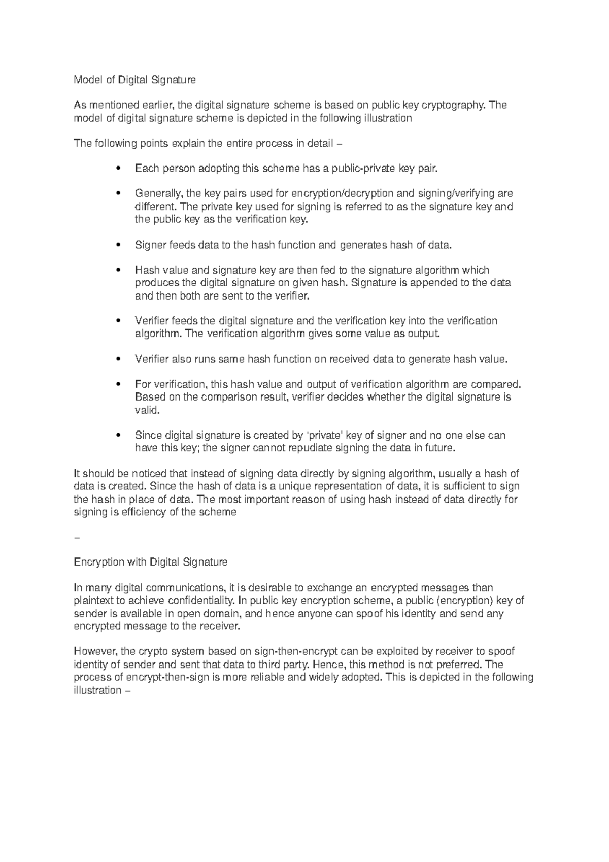 Modules of cryptography - Model of Digital Signature As mentioned ...