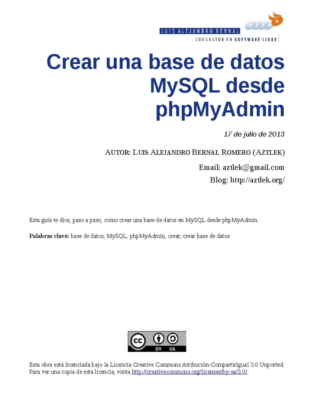 Phpmyadmin crearunabasededatosmysqldesdephpmyadmin - Crear una base de ...