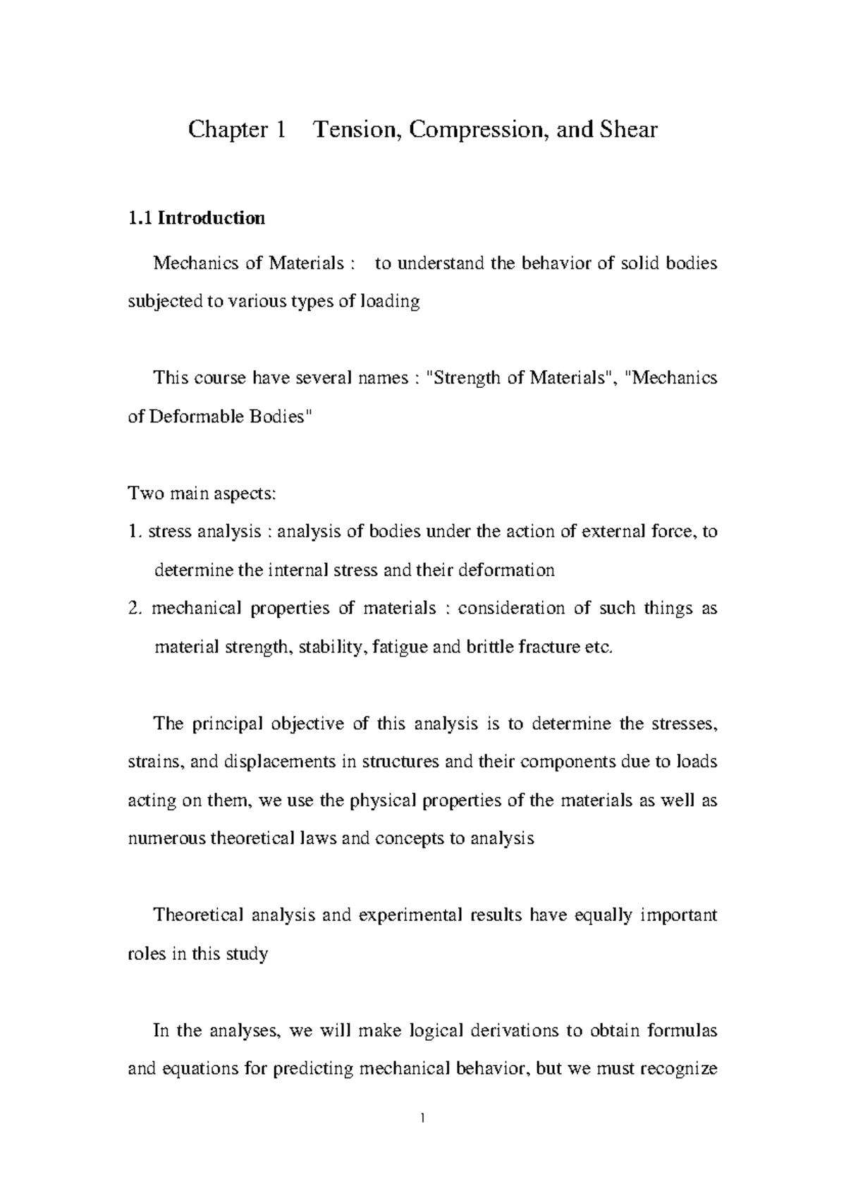 Tension，shear stress - Chapter 1 Tension, Compression, and Shear 1 ...