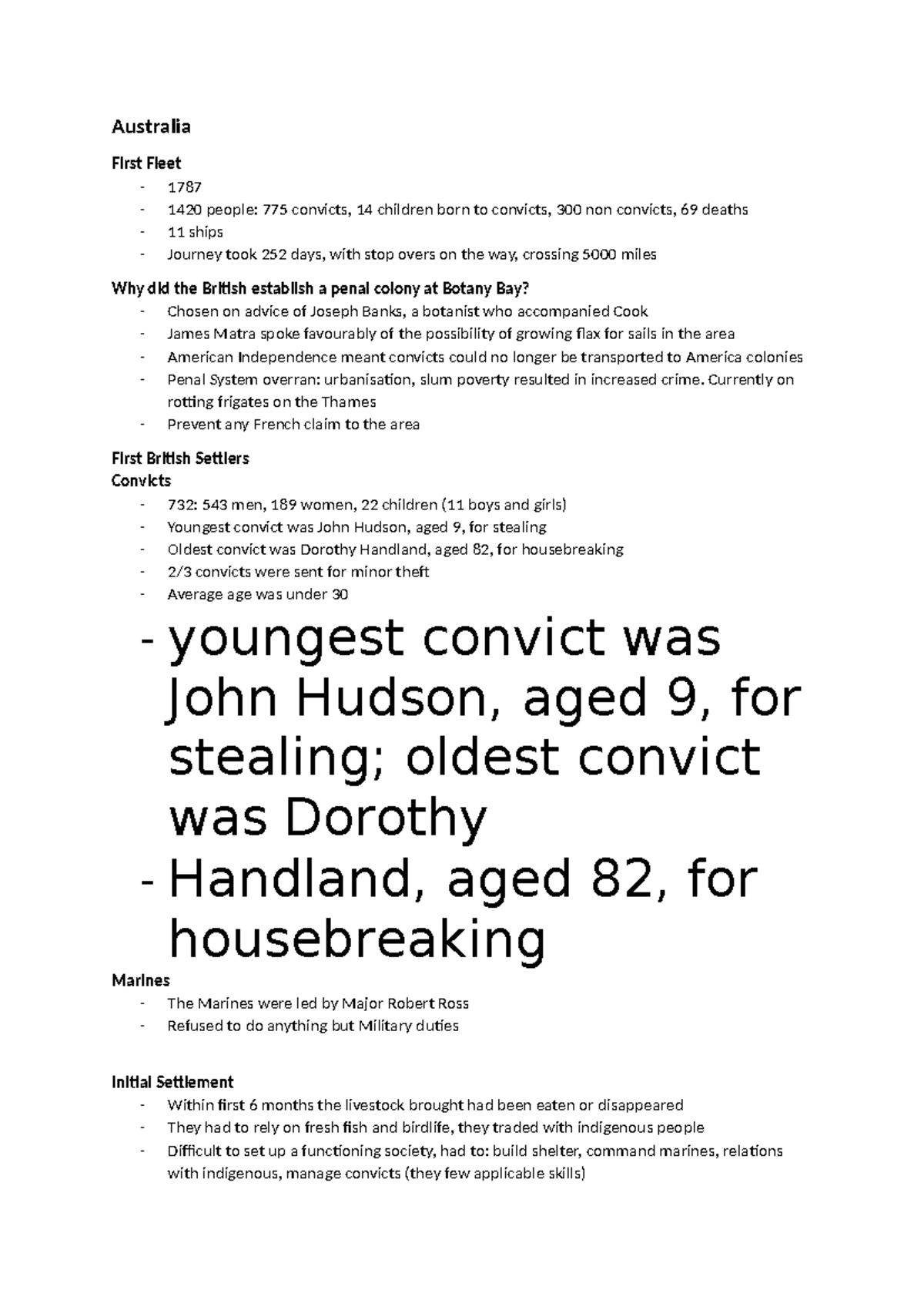 Australia - Australia First Fleet - 1787 - 1420 people: 775 convicts ...