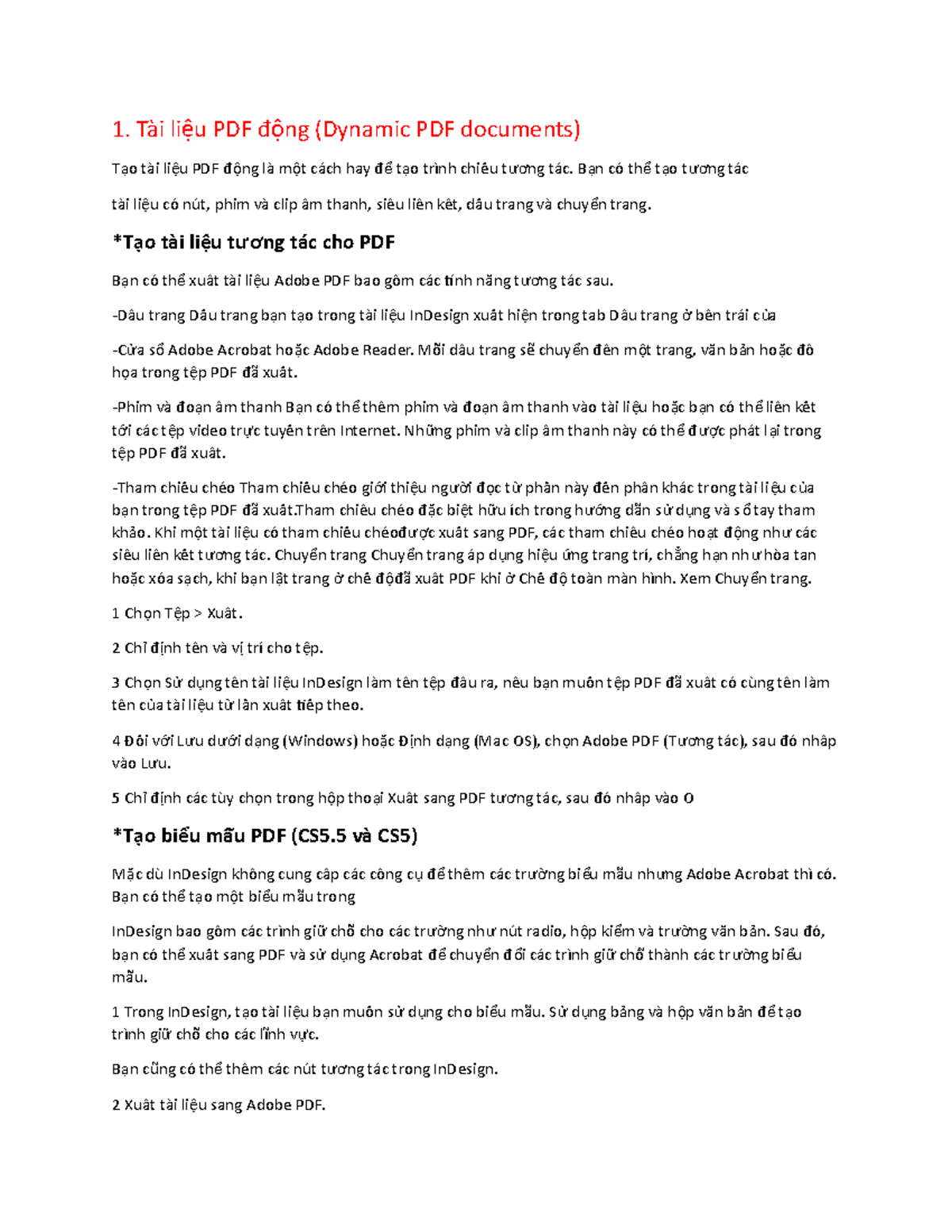 DTG Group - Promt - 1. Tài li u PDF đ ng (Dynamic PDF documents)ệ ộ T o tài li u PDF đ ng là m t ...