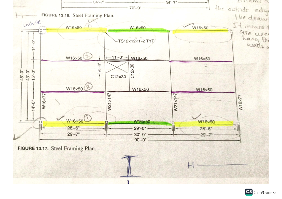 Chapter 13 homework - Deams a the outside edge FIGURE 13. Steel Framing ...