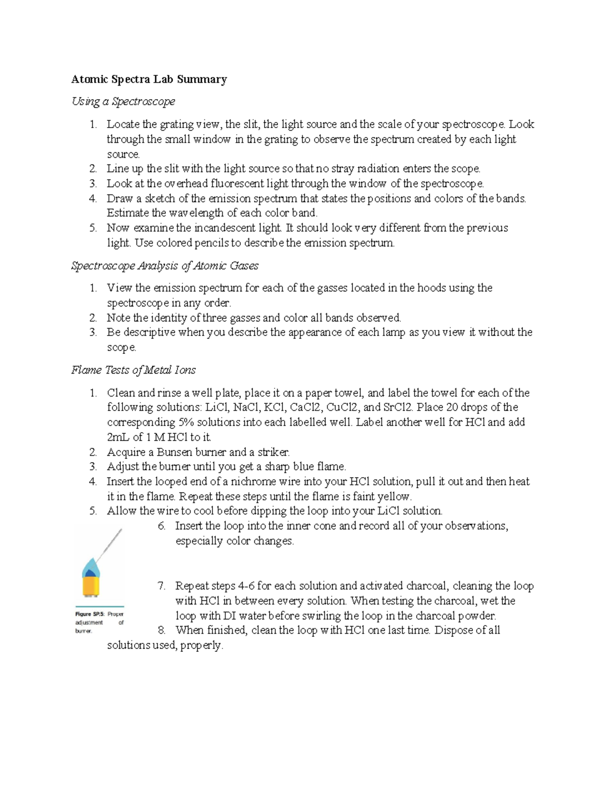 Atomic Spectra - Summary General Chemistry I (Chemical Structure ...