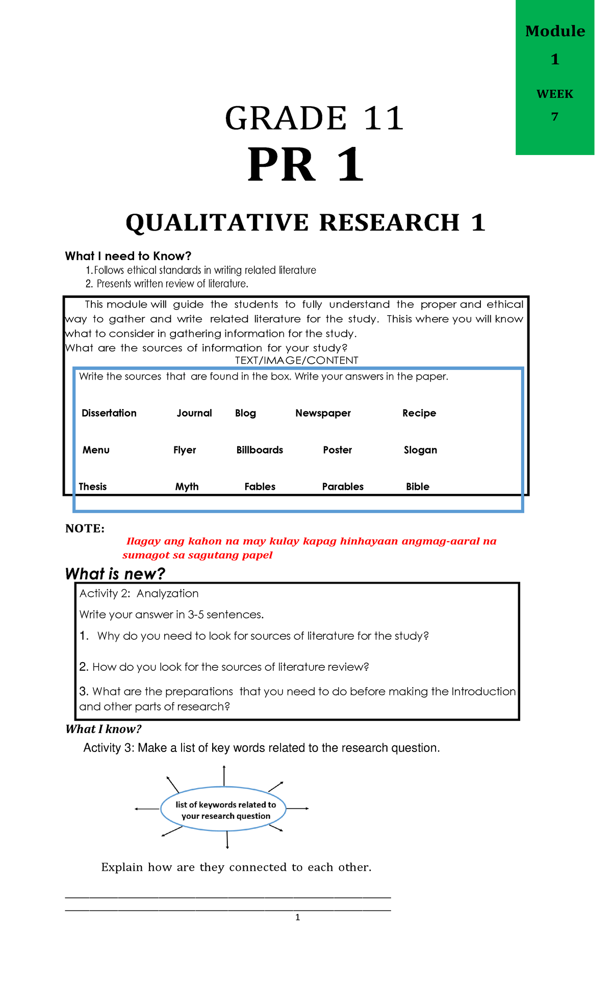 Pdf 7SHS Module Practical Research 1 - GRADE 11 PR 1 QUALITATIVE ...