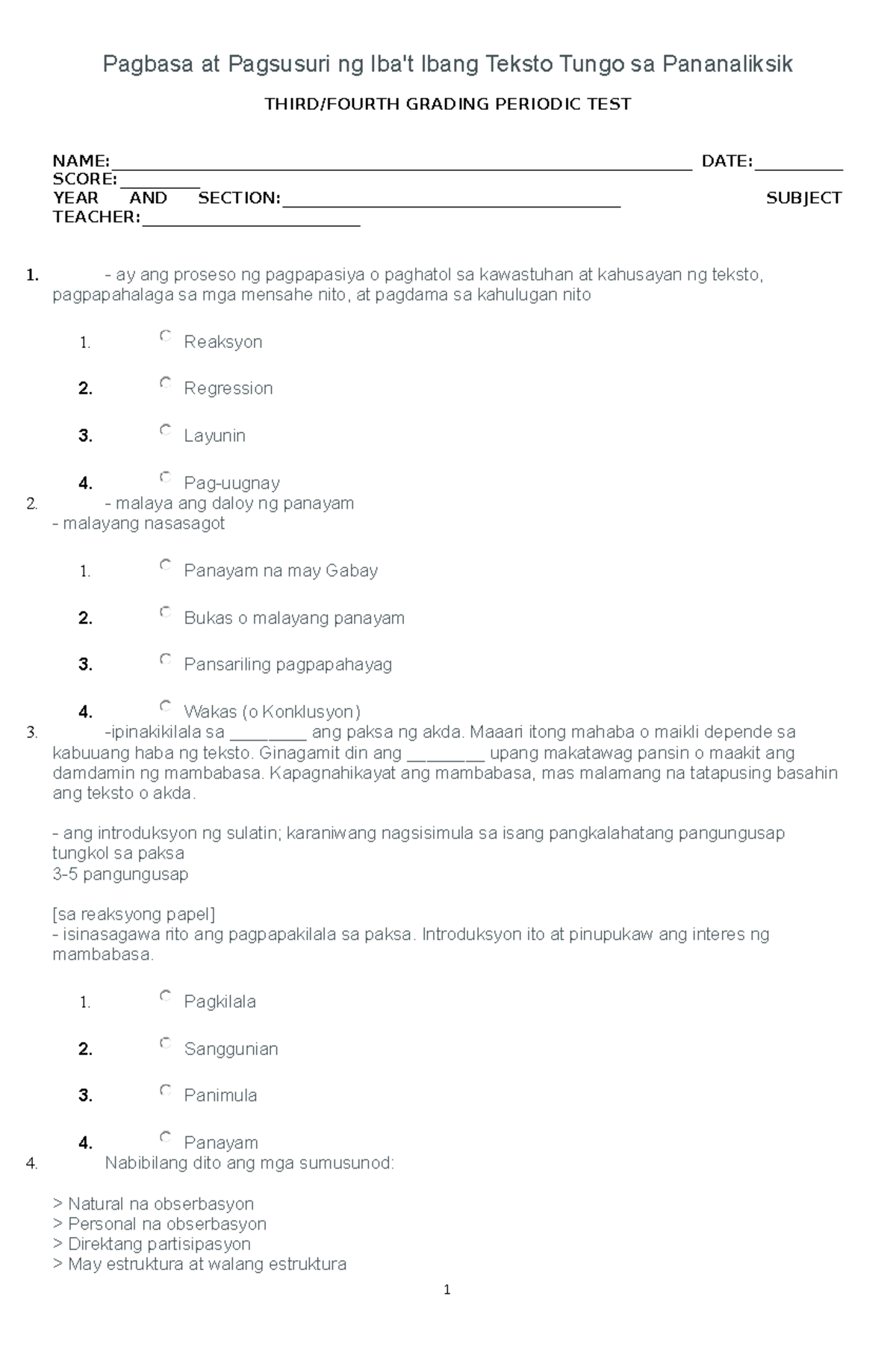 Pagbasa at Pagsusuri ng Iba t Ibang Teksto Tungo sa Pananaliksik ...