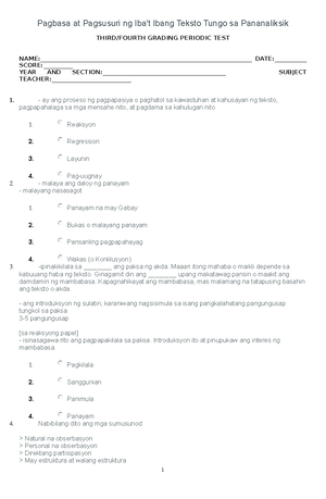 Basic Calculus - FIRST/SECOND GRADING PERIODIC TESTDEPED TAMBAYAN MADE ...