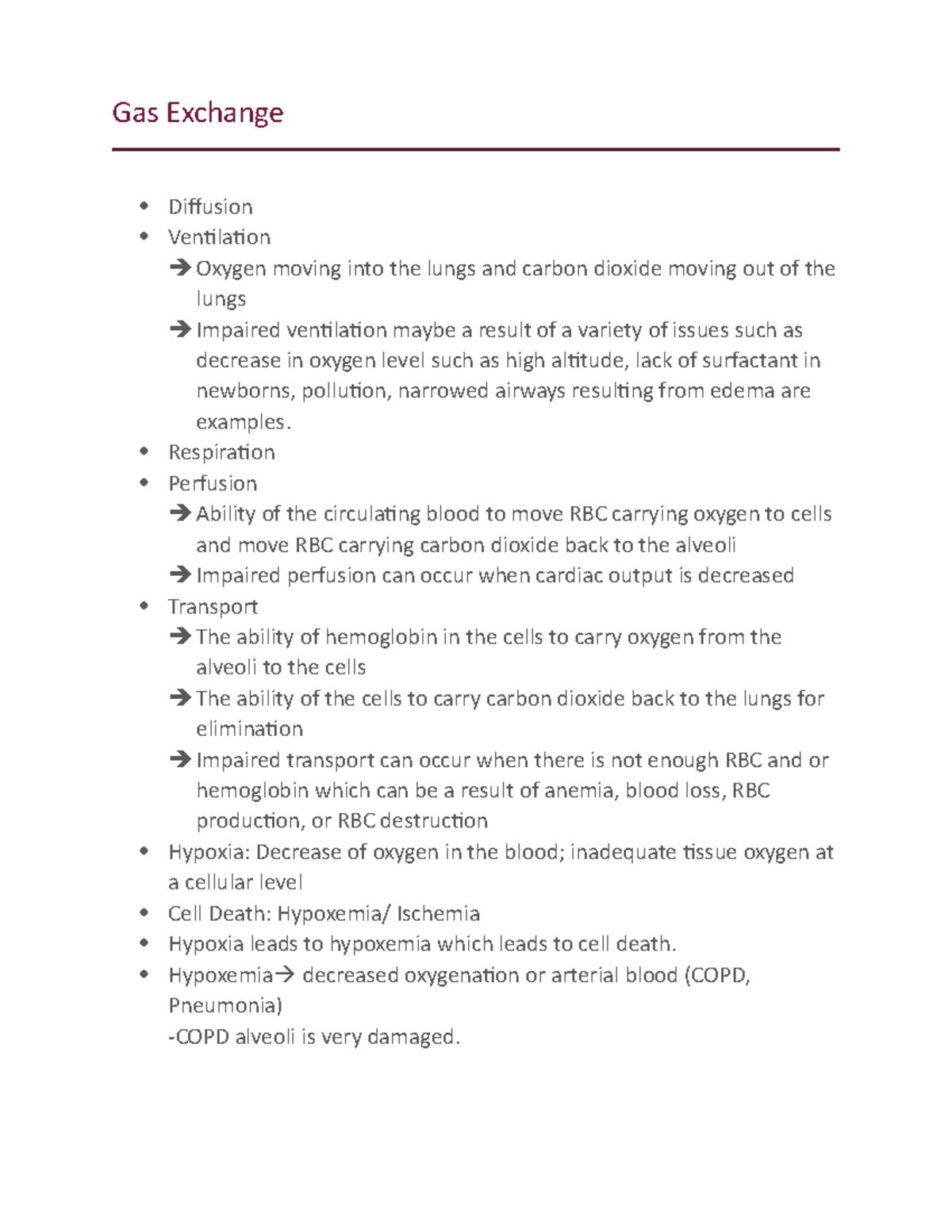 Gas Exchange - Gas Exchange Diffusion Ventilation Oxygen moving into ...