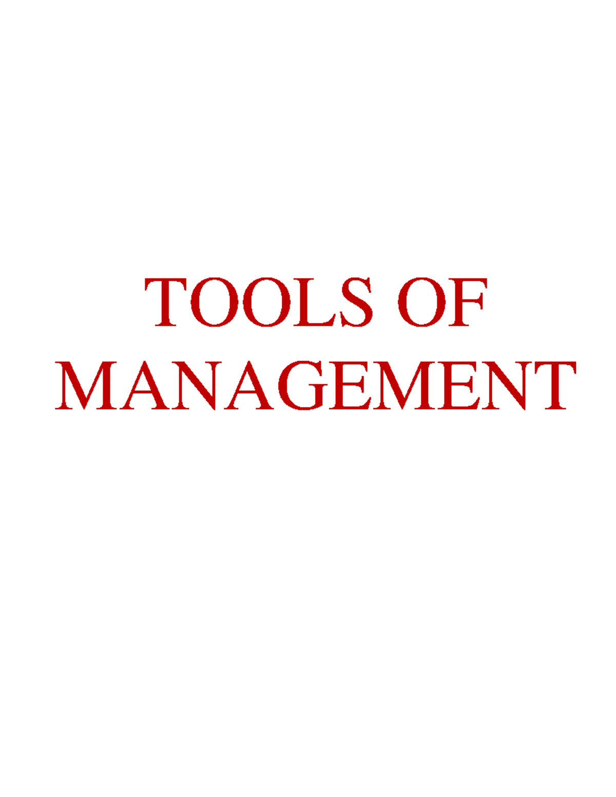 Tools of food service Management - TOOLS OF MANAGEMENT TOOLS OF ...