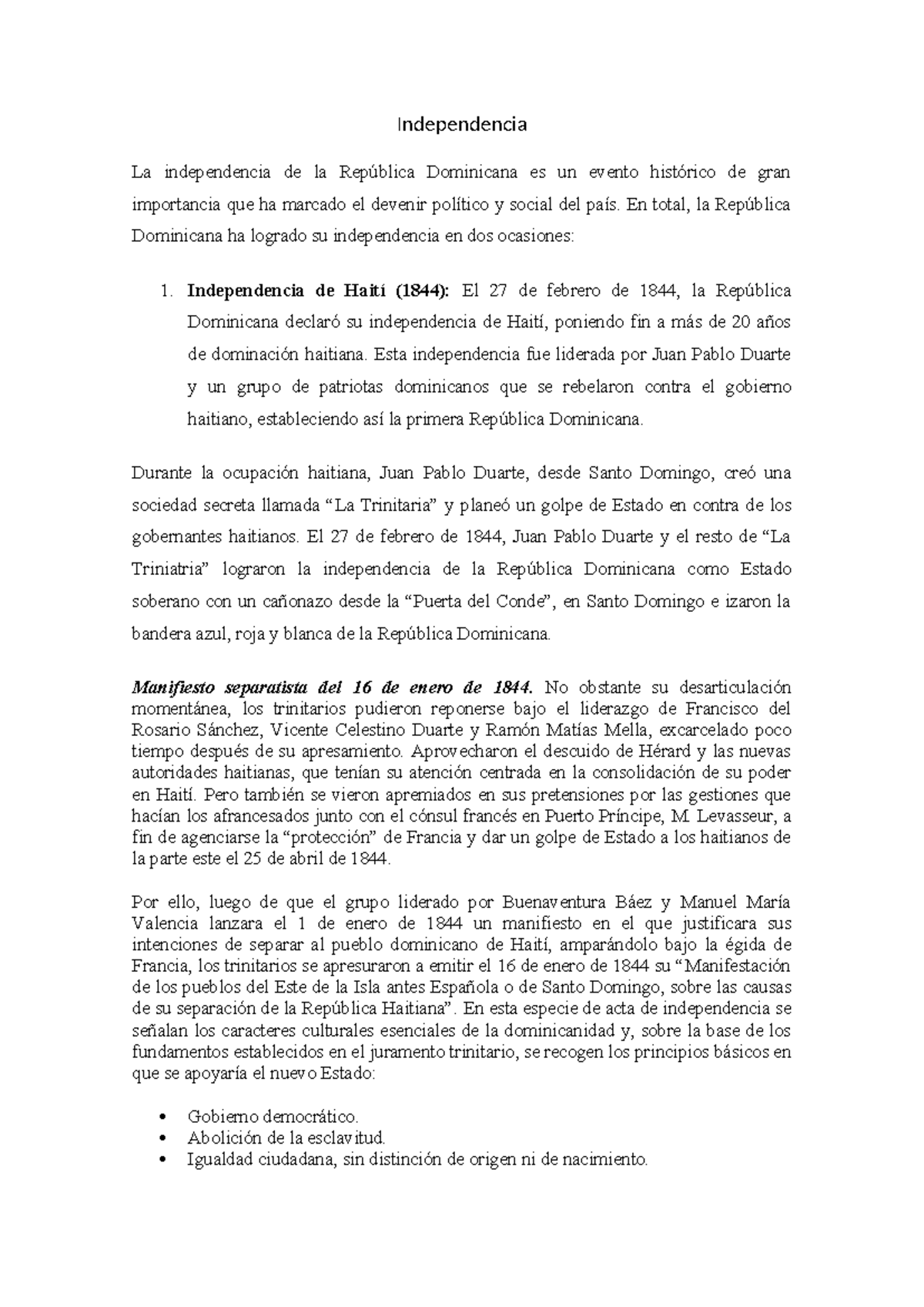 Independencia - En total, la República Dominicana ha logrado su ...