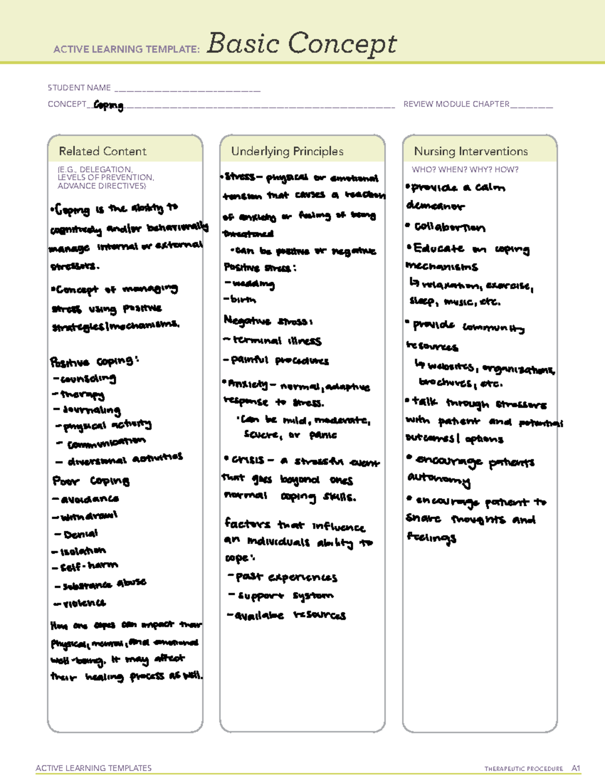 Coping ATI Basic Concept - ACTIVE LEARNING TEMPLATE: Basic Concept ...