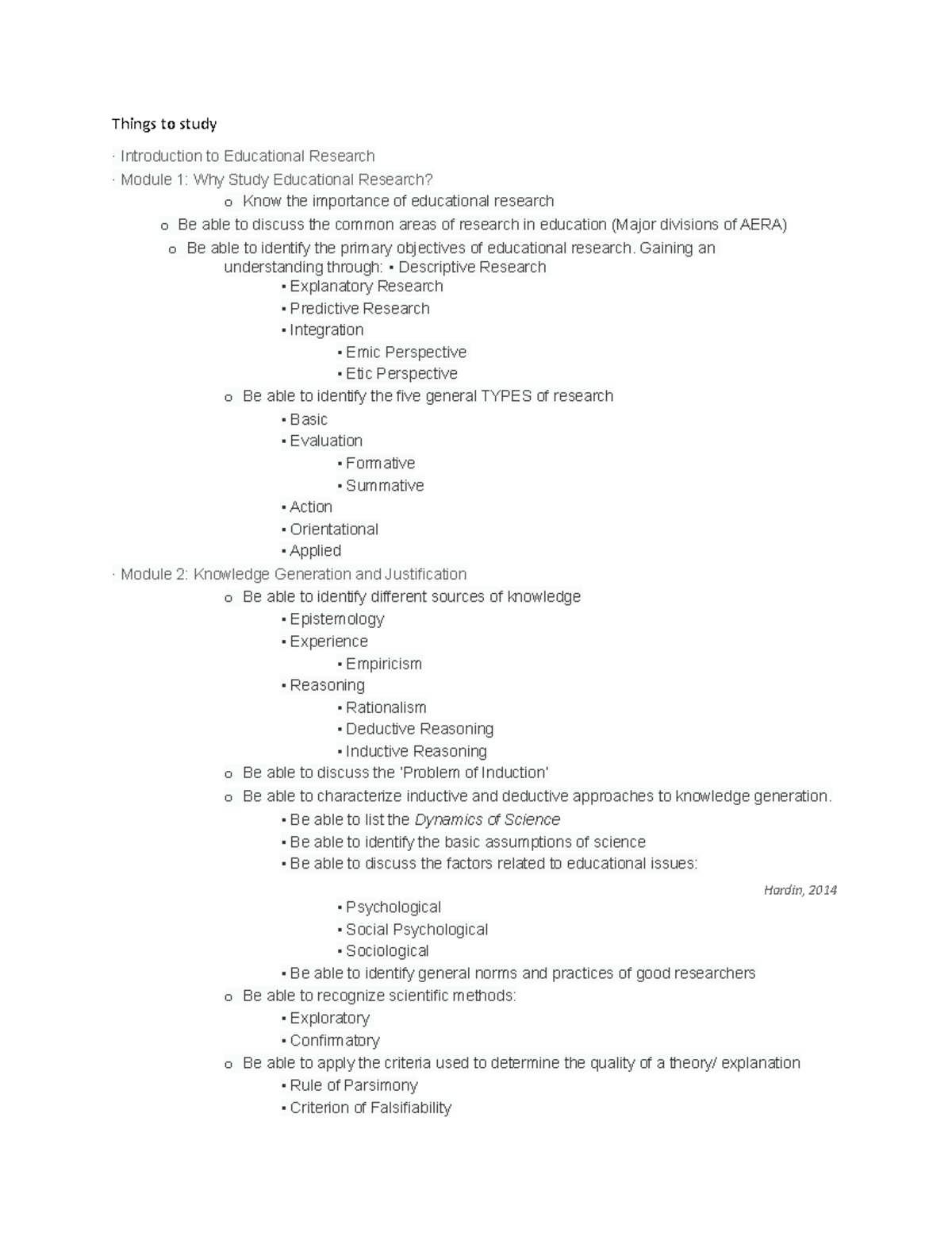 Things to study - Things to study ∙ Introduction to Educational ...