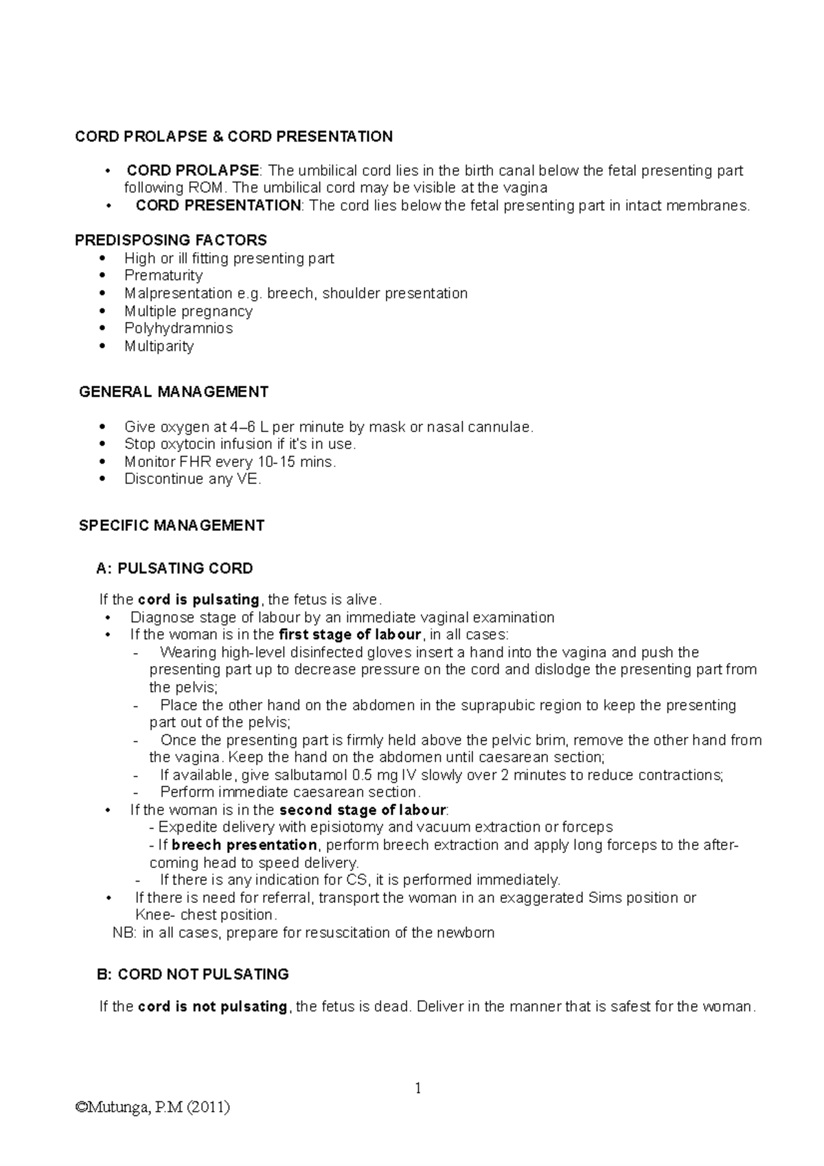 Prolapsed CORD-1 - medicine - CORD PROLAPSE & CORD PRESENTATION CORD ...