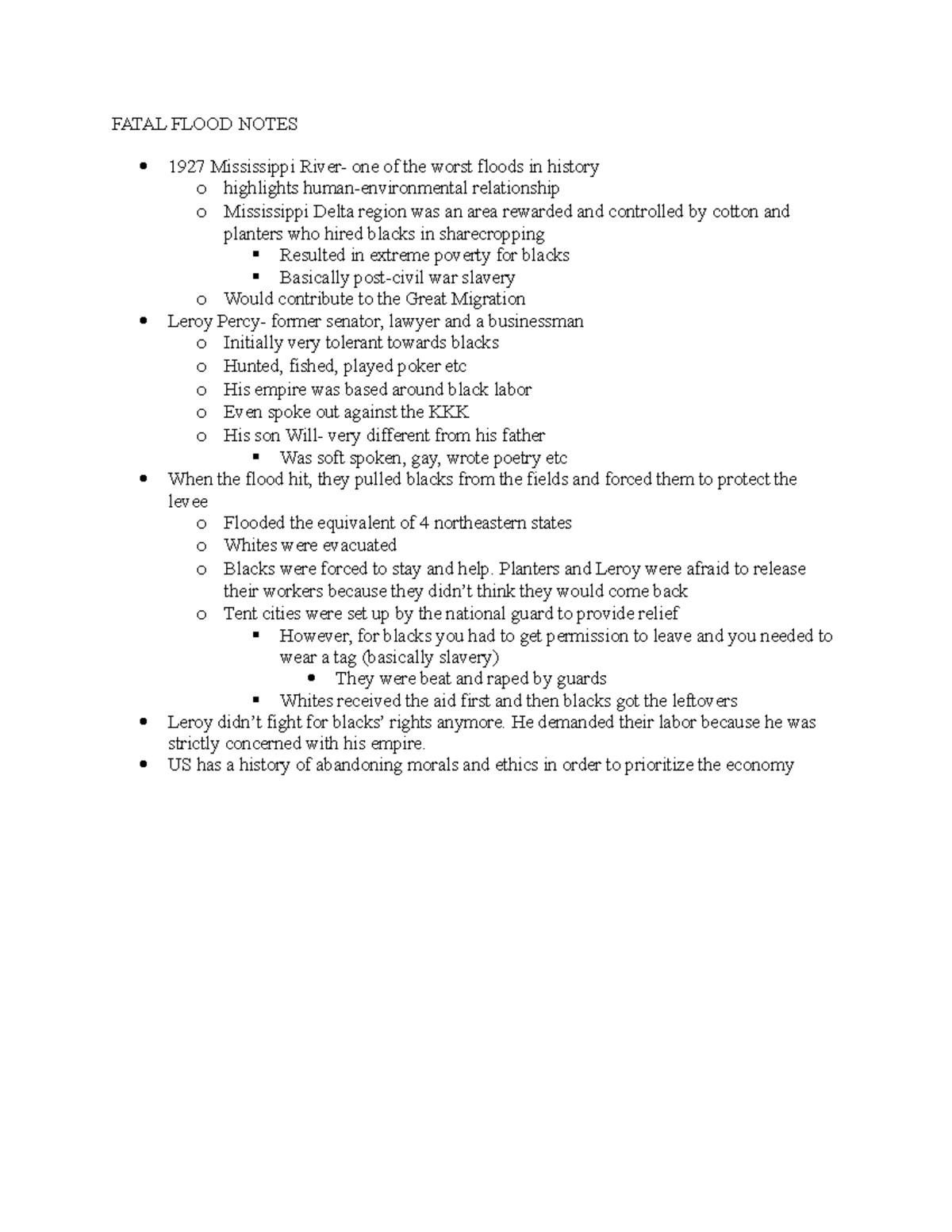 Fatal Flood Notes - FATAL FLOOD NOTES 1927 Mississippi River- one of ...