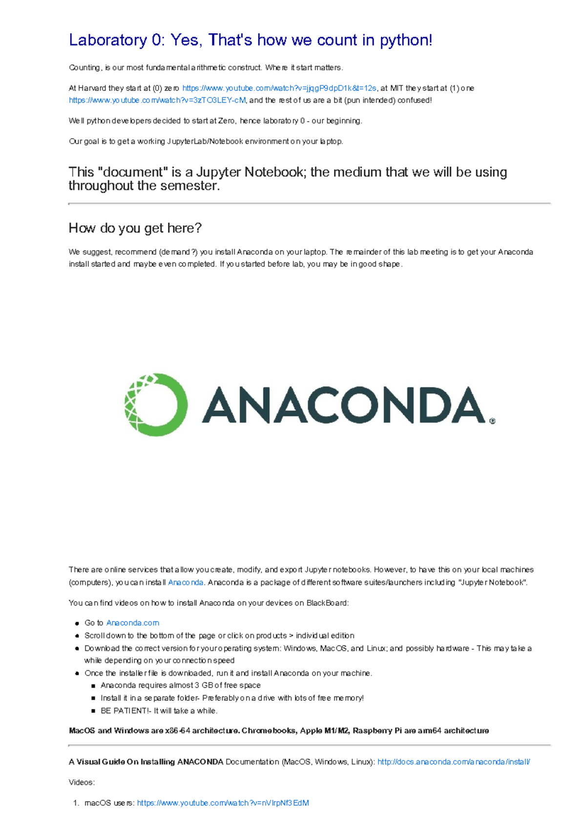 Lab00-2 - lab - Laboratory 0: Yes, That's how we count in python! Counting, is our most ...