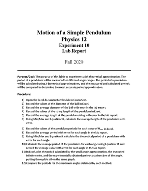 Experiment 3 Report - Taylor Jeffrey 09/06/ Projectile Motion Physics ...