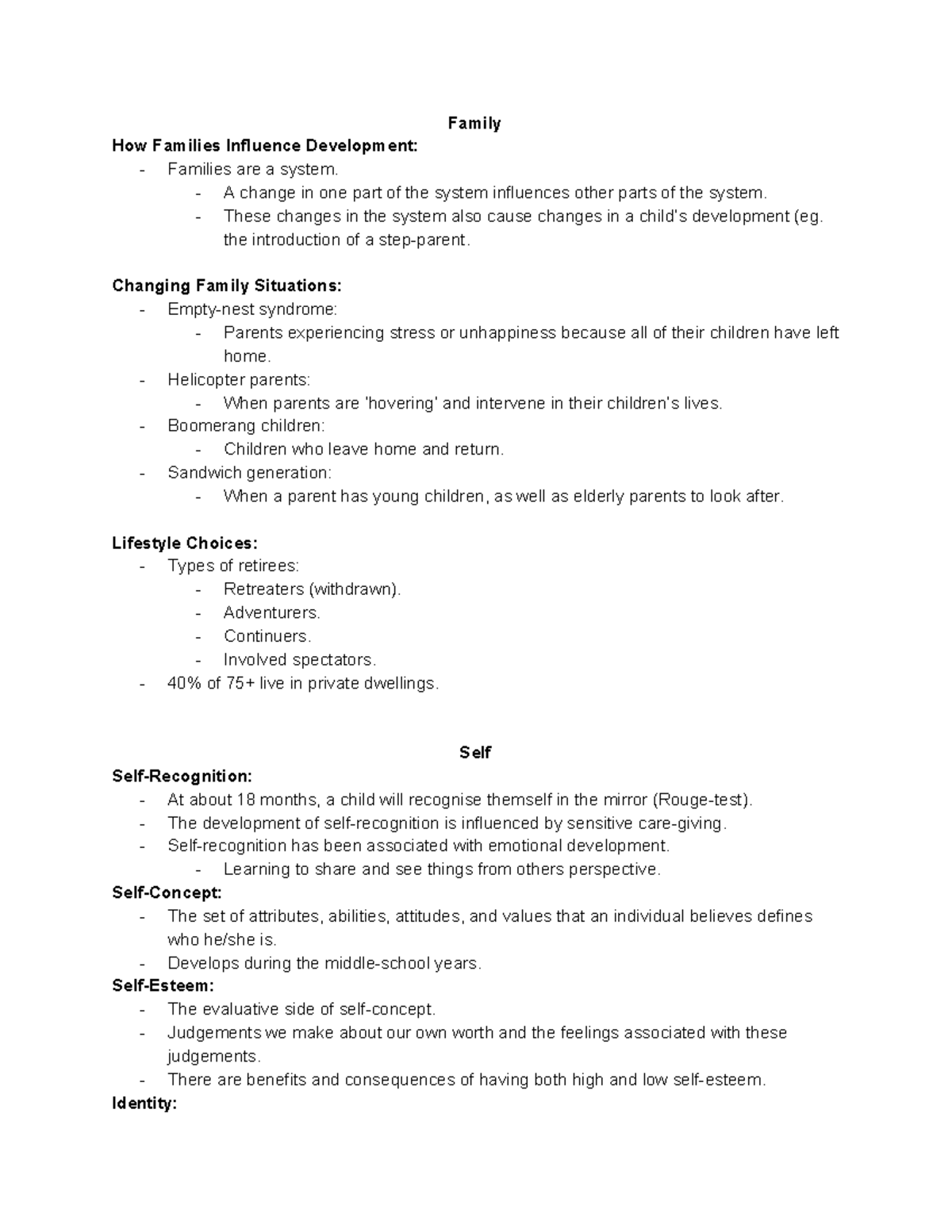 Family and the Development of Self - Family How Families Influence ...